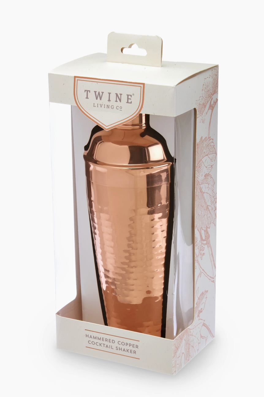 Hammered Copper Plated Stainless Steel Cocktail Shaker – Pink Cottage ...